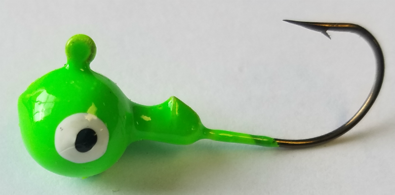 Lime Green Round Head Jig – Big Eye Spinnerbaits